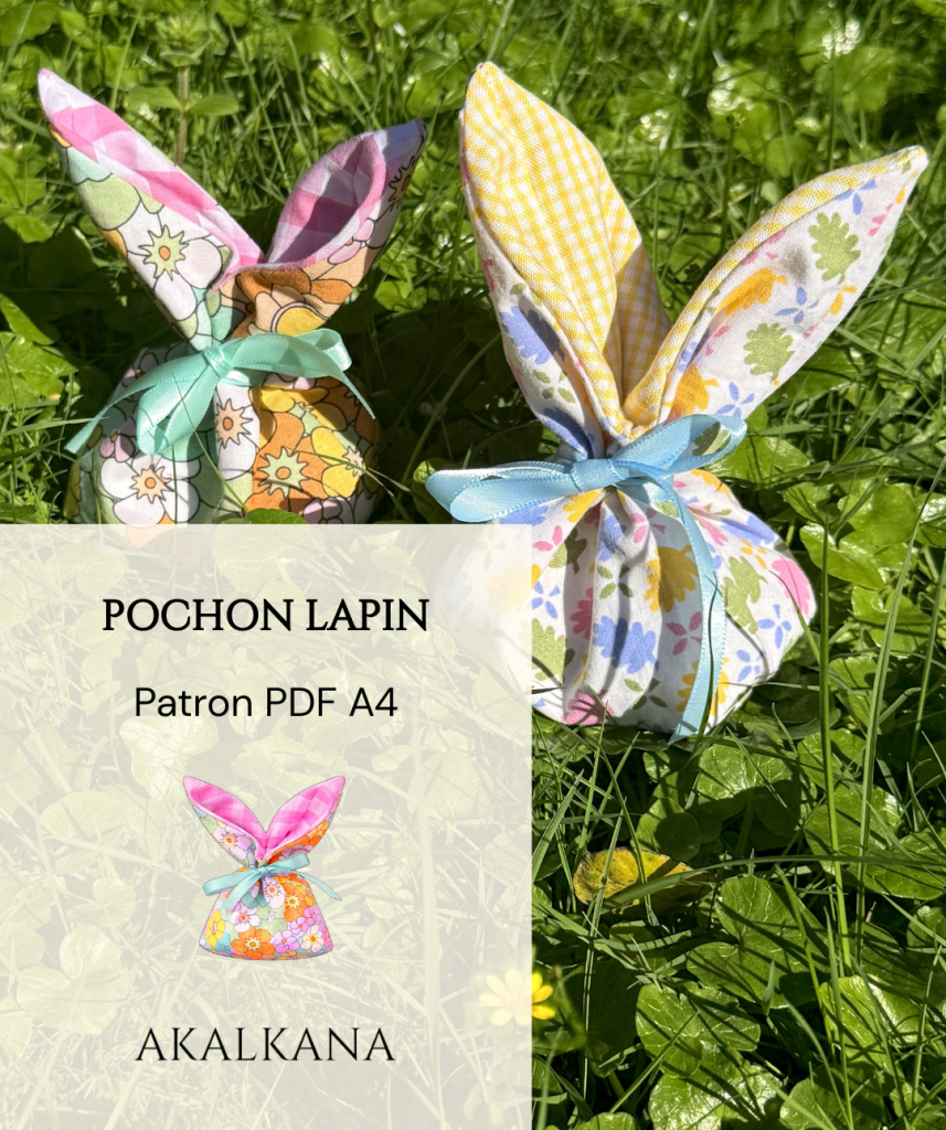 Patron gratuit pochon lapin - Akalkana